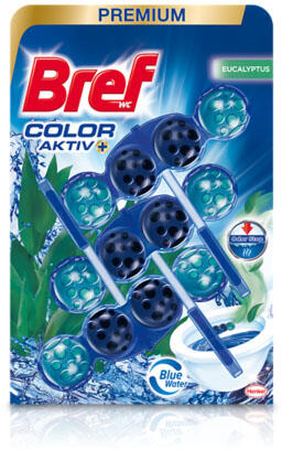 Bref Odorizant WC, 3 x 50 g, Premium Color Aktiv Eucalyptus (Detergent ...