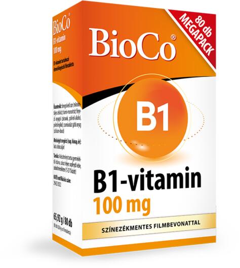 Vásárlás: BioCo B1-vitamin 100 mg filmtabletta 80 db Táplálékkiegészítő ...