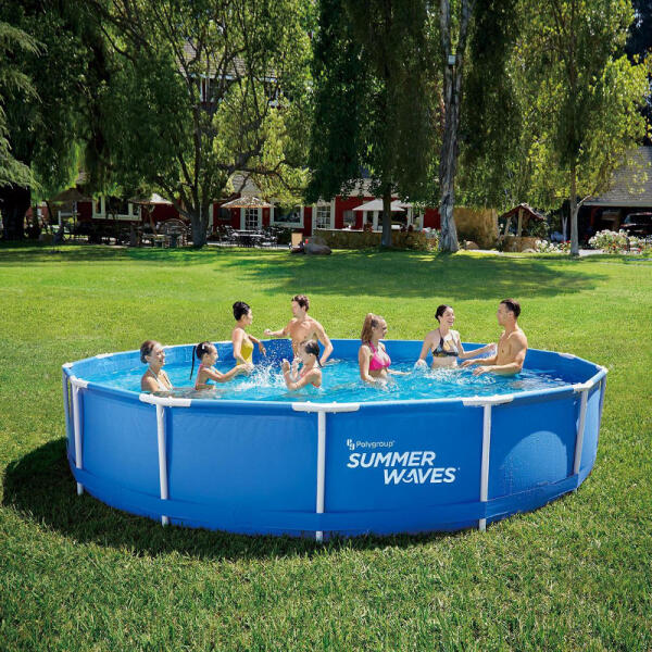 Polygroup Set piscina rotunda Activ Frame Blue 4, 57 m x 84 cm cu cadru metalic Summer Waves ...