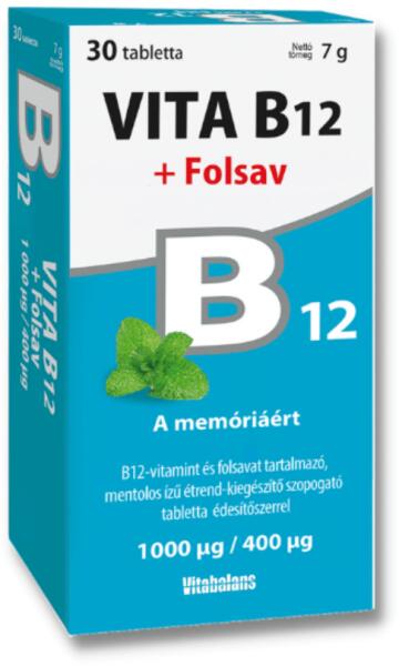 Vásárlás: Vitabalans Oy Vita B12 + Folsav 1000/400mcg szopogató ...