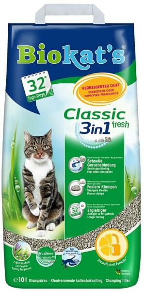Biokat's Classic 3in1 Fresh 10 L nisip pentru litiera, din bentonita cu ...