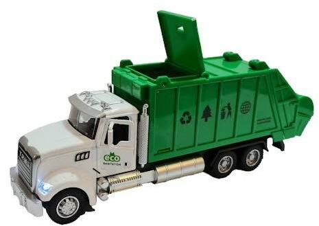 Masina de gunoi de jucarie, metalica, cu pubela de gunoi, lumini si ...