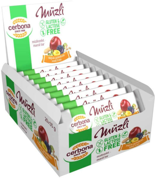 Vásárlás: Cerbona Gluténmentes müzliszelet magvas-gyümölcsös 20x35 g ...