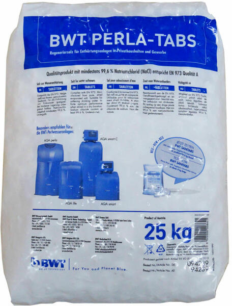 BWT Perla Tabs (Clarosal) - Tablettázott regeneráló só 25 kg háztartási ...