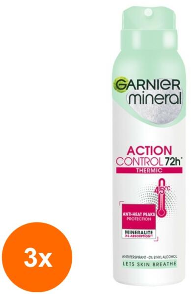 Garnier Mineral Action Control Termic 72h deo spray 3x150 ml (Deodorant ...