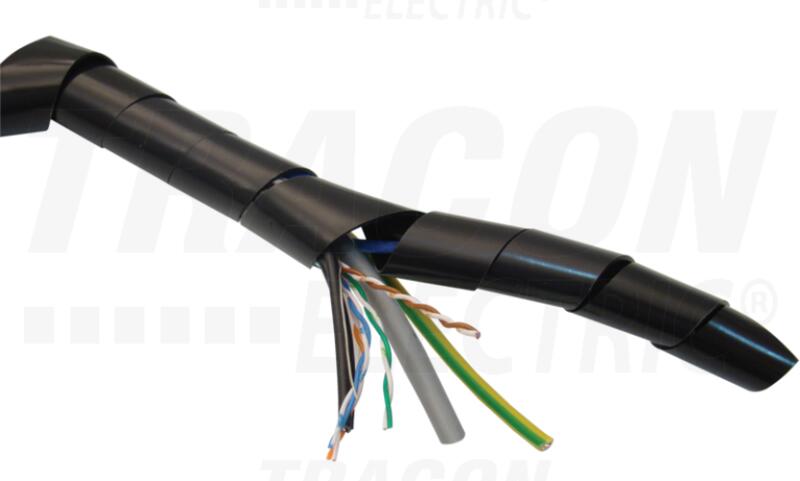 Vásárlás: Tracon Vezetékösszefogó szalagspirál, fekete dmin-dmax=13 ...