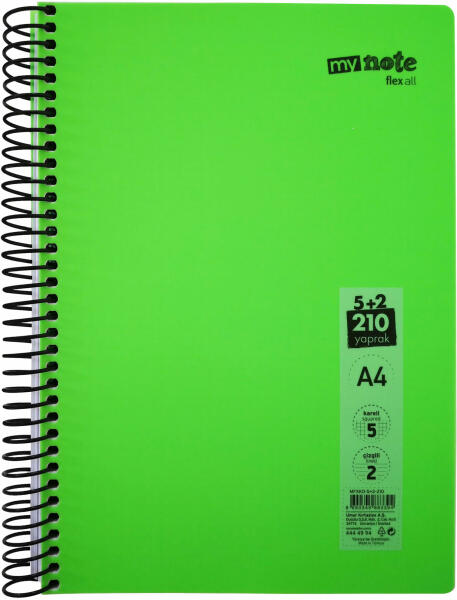 MY NOTE Caiet cu spirala A4, 210 file, 6 separatoare My Note Flex All ...