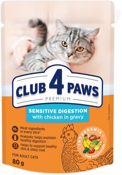 CLUB 4 PAWS Premium Sensitive Digestion chicken gravy 80 g (Hrana ...