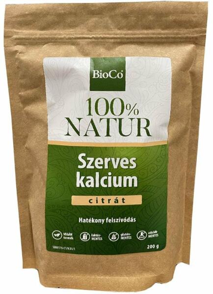 Vásárlás: BioCo 100% NATUR Szerves Kalcium citrát por 200g ...