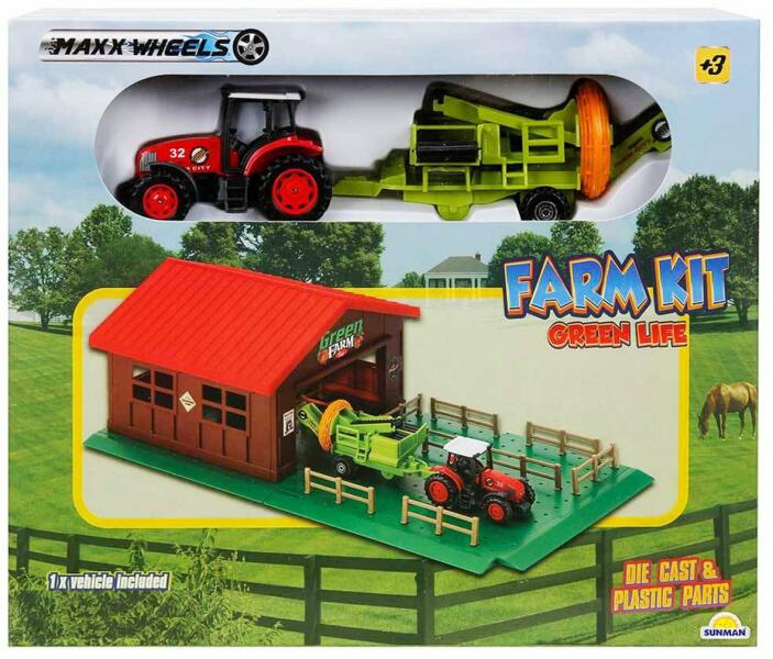 Maxx Wheels Set tractor cu garaj la ferma, Maxx Wheels (Masinute) - Preturi