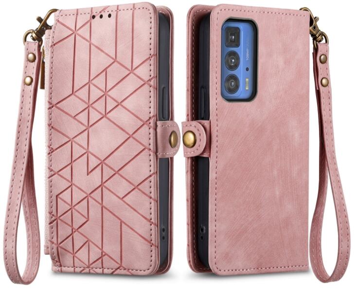 Husa portofel GEOM pentru Motorola Edge 40 Pro roz (Husa telefon mobil ...