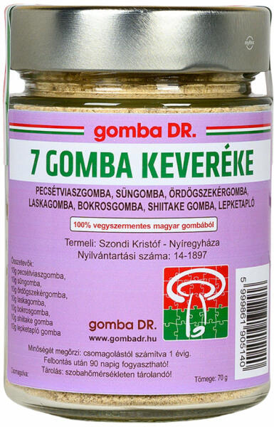 Vásárlás: Gomba Dr. 7 gomba keverék őrlemény 70 g Táplálékkiegészítő ...