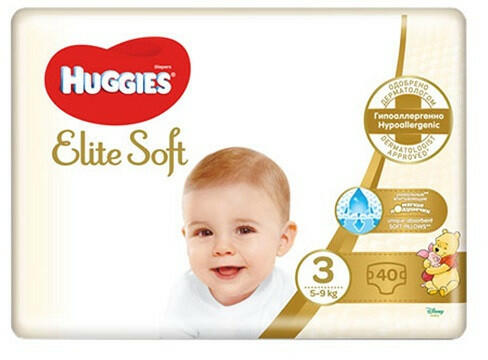 Huggies Elite Soft 3 5-9 kg 144 buc (Scutec) - Preturi