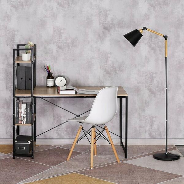 Modern Home Birou cu biblioteca 120x64x70 cm, 4 rafturi laterale, lemn ...