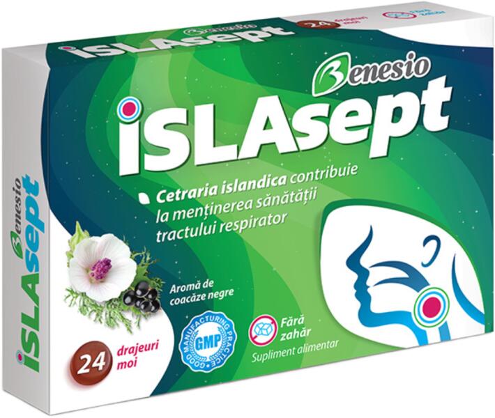Benesio Islasept, 24 drajeuri moi, Benesio (Suplimente nutritive) - Preturi