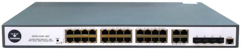 COMMANDO E2000-24GP+8CF switch vásárlás, olcsó COMMANDO E2000-24GP+8CF árak, Hálózati switch akciók