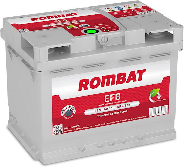 ROMBAT EFB 60Ah 640A right+ (Acumulator auto) - Preturi