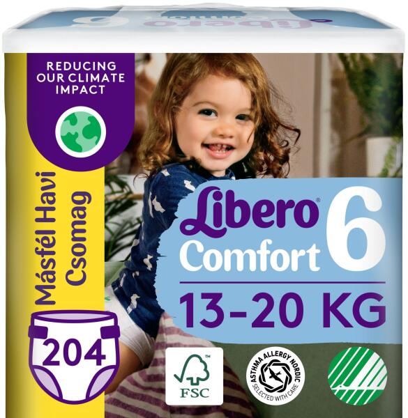 Vásárlás: Libero Comfort 6 13-20 kg 204 db Pelenka árak ...