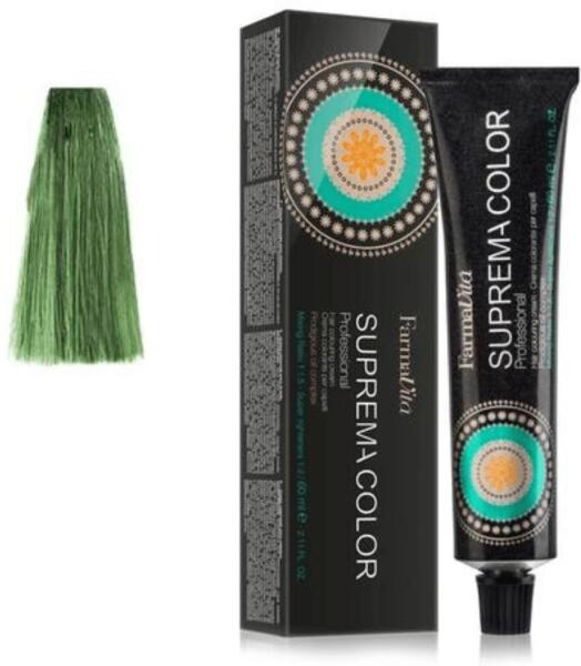 Vopsea de par permanenta verde Farmavita Suprema Color Green, 60 ml ...