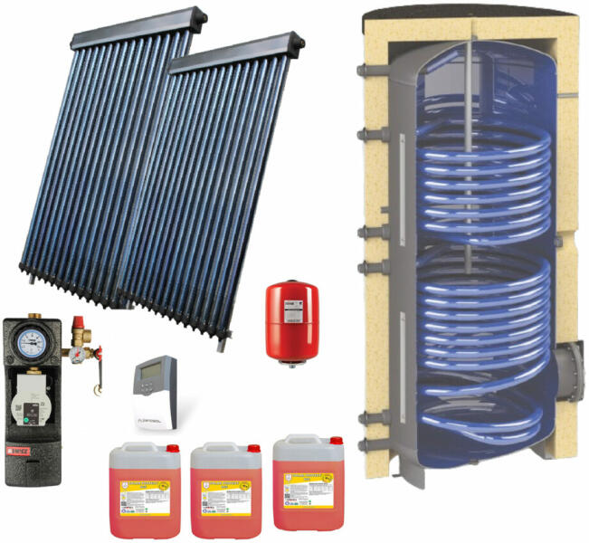 Panosol Kit panou solar presurizat apa calda Panosol 55 tuburi, boiler ...