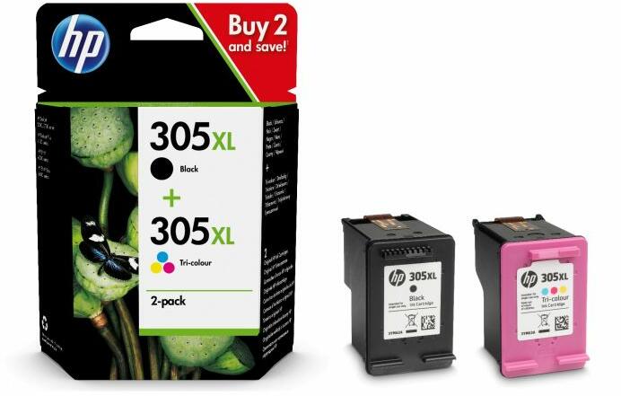 HP 305XL nagy kapacitású fekete+színes eredeti tintapatron csomag ...