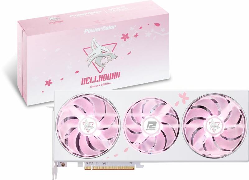 PowerColor Radeon RX 7800 XT Hellhound Sakura Limited Edition OC 16GB ...