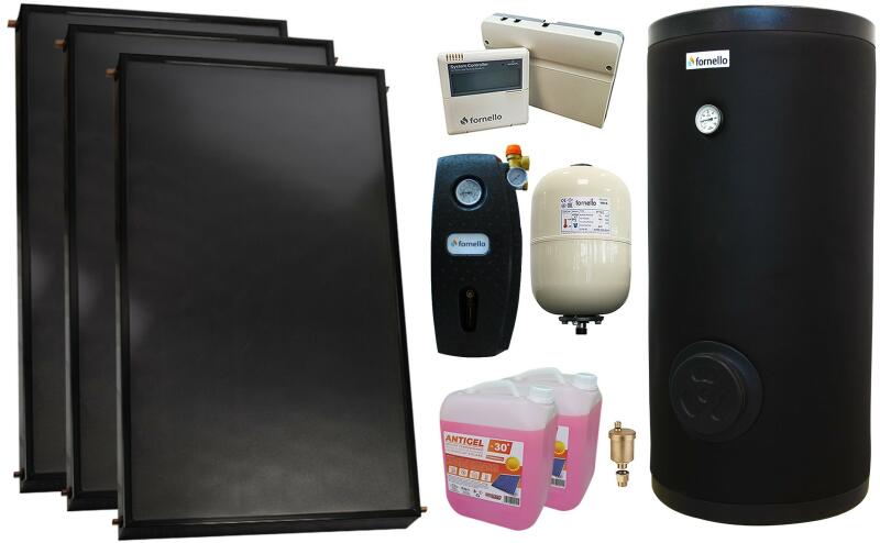 Fornello Pachet sistem solar presurizat, 3 x Panou solar plan Fornello ...