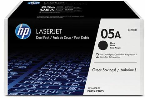 HP Toner HP CE505AD (05A), pachet de două, negru (black), original ...
