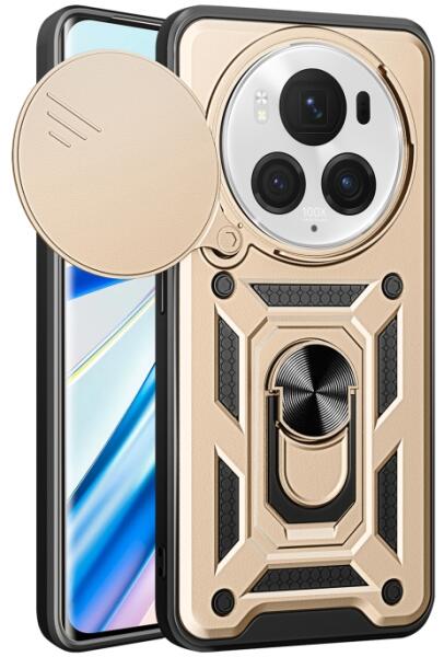 RING CAMERA Capac cu suport pentru Honor Magic6 Pro gold (Husa telefon ...