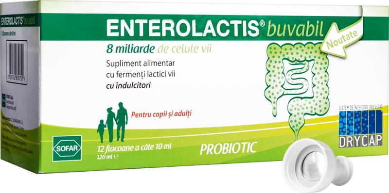 Alfasigma Sofar Enterolactis buvabil, 12 flacoane (Suplimente nutritive ...