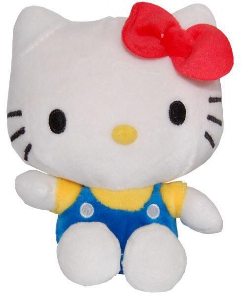 Play by Play Jucarie din plus Hello Kitty cu salopeta albastra, 17 cm ...