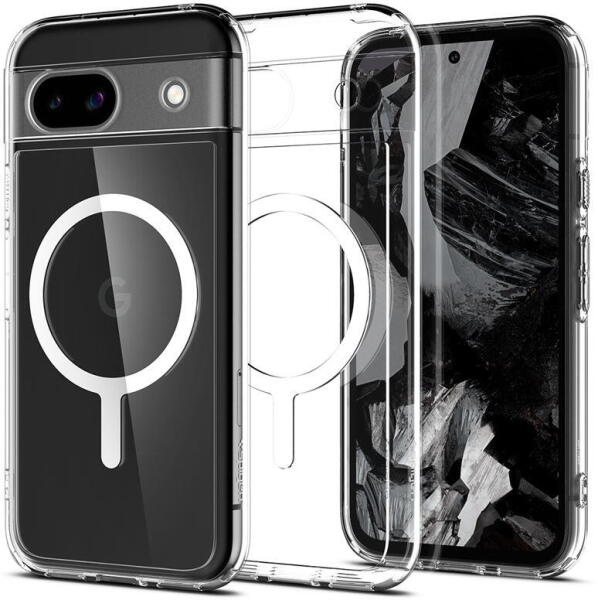 Spigen Husa Spigen Ultra Hybrid OneTap Metal Ring MagSafe, white ...