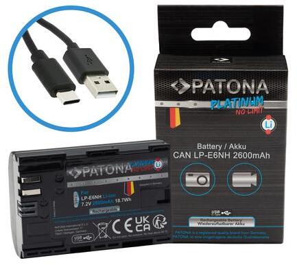 PATONA Baterie PATONA Platinum cu intrare USB-C f. Canon EOS R5 EOS R6 ...