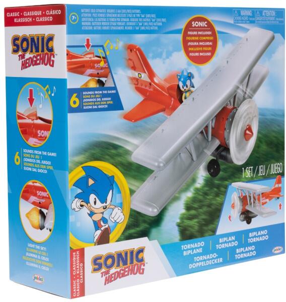 Sonic - set de joaca avion cu lumini si sunete, figurina sonic inclusa ...