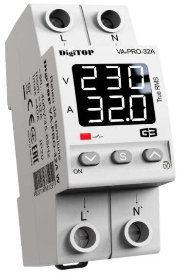 DigiTOP Releu monofazat protectie tensiune-amperaj 32A DigiTop VA-PRO ...