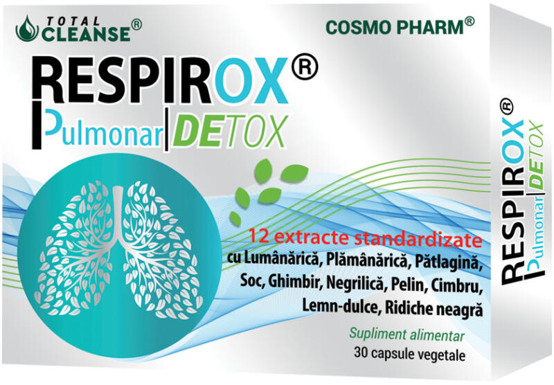 Cosmo Pharm Respirox Pulmonar Detox Total Cleanse, 30 capsule ...