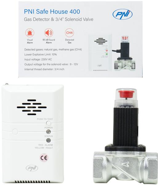 PNI Kit PNI Safe House 400 senzor de gaz si electrovalva 3/4 inch ...