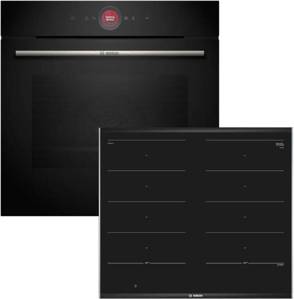 Bosch Set Cuptor electric incorporabil BOSCH HBG7341B1 + Plita cu ...