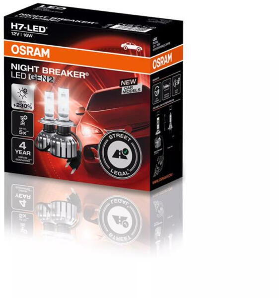 OSRAM Becuri LED H7 - Osram Night Breaker GEN2 Street-Legal - OMOLOGATE ...