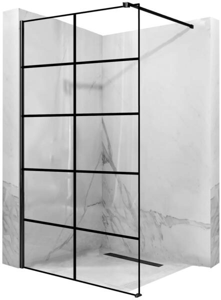 Rea Paravan de dus tip Walk-in Rea Bler-1 90x195 cm profil negru ...
