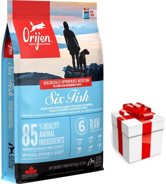 ORIJEN Six Fish Dog 6kg + SURPRIZA PENTRU CAINE (Hrana pentru caini ...