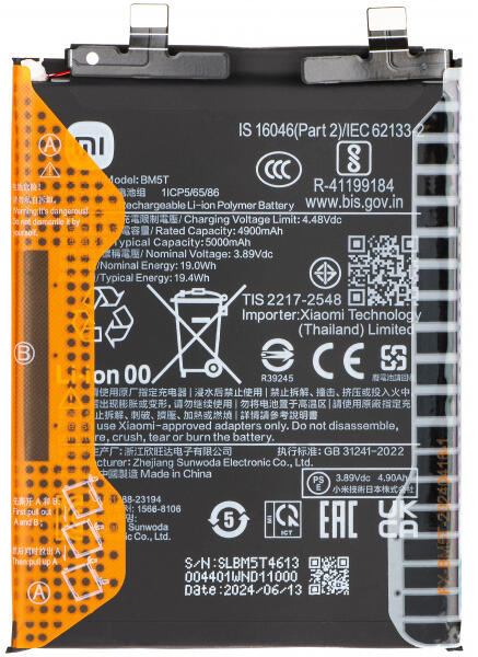 Xiaomi Acumulator Xiaomi 14T / 13T / Poco X6 Pro / M6 Pro 4G / Redmi ...