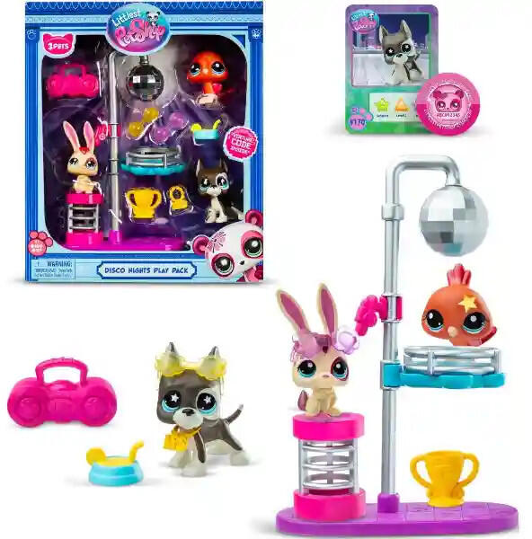 Vásárlás: BANDAI Littlest Pet Shop LPS - Diszkó party figurákkal (páva madár (#169), dándog ...