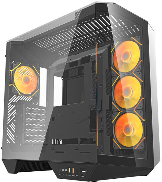 darkFlash DY470 Black + 4 fans + GPU holder (Carcasa) - Preturi