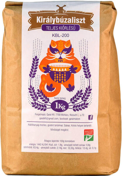 Vásárlás: Garat Malom teljeskiörlésű királyliszt KBL200 1kg Liszt árak összehasonlítása ...