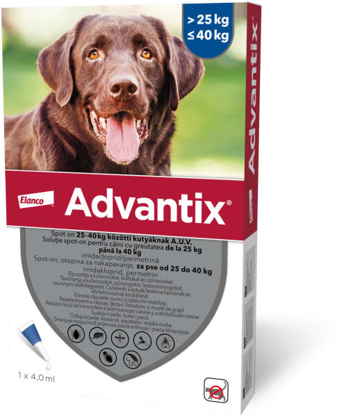 Advantix Deparazitare externă L 25-40 kg 1 pipetă (Antiparazitari caini ...