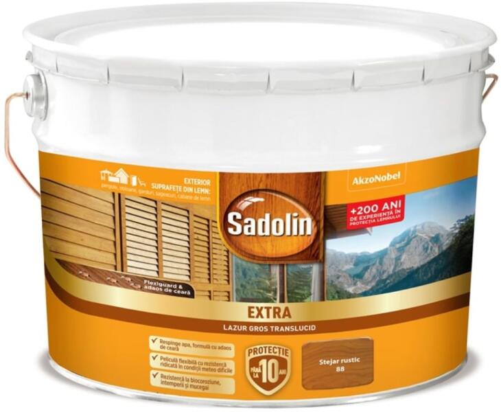 Sadolin Lazura pentru lemn Sadolin Extra, exterior, stejar rustic, 10 l ...