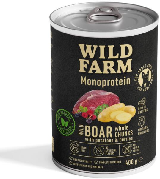 Vásárlás: Wild Farm Wild Farm Monoprotein Wild Boar 400g hipoallergén ...