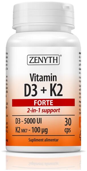 Zenyth Pharmaceuticals Vitamin D3 + K2 Forte 30 comprimate (Suplimente nutritive) - Preturi
