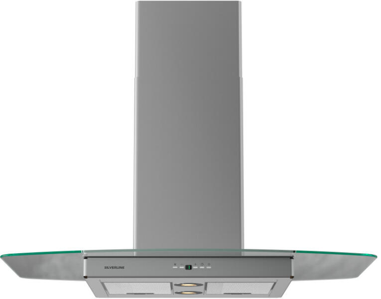 Silverline 4240 MIDNIGHT ISOLA páraelszívó, sziget, 90cm, inox/üveg ...